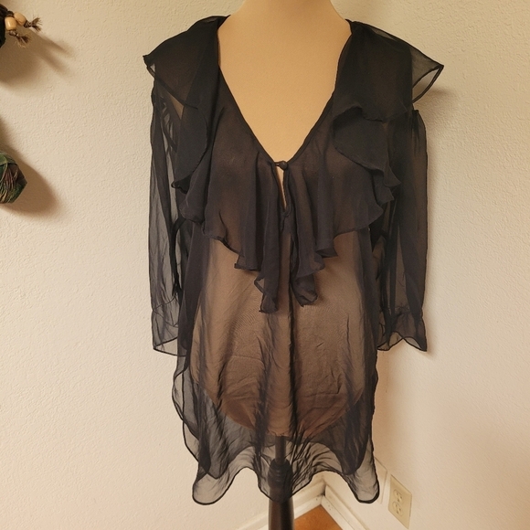 Victoria's Secret | Tops | Vintage Victorias Secret Black Sheer Top ...
